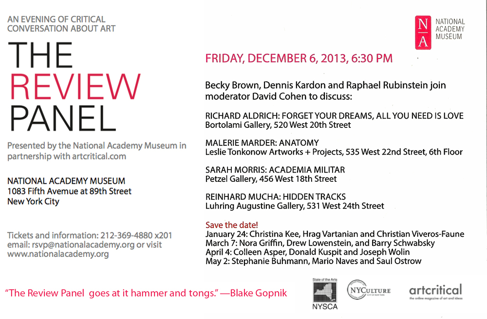 reminder, the review panel is this evening