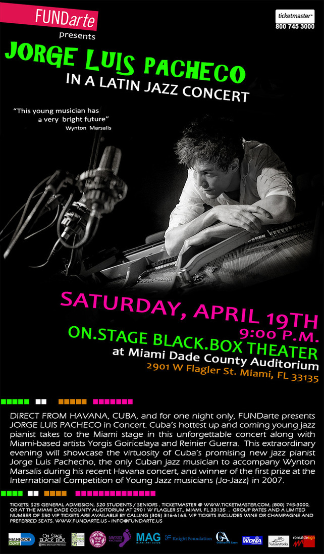 Jorge Luis Pacheco in concert - Saturday, April 19th , 2014 at 9:00 p.m ...