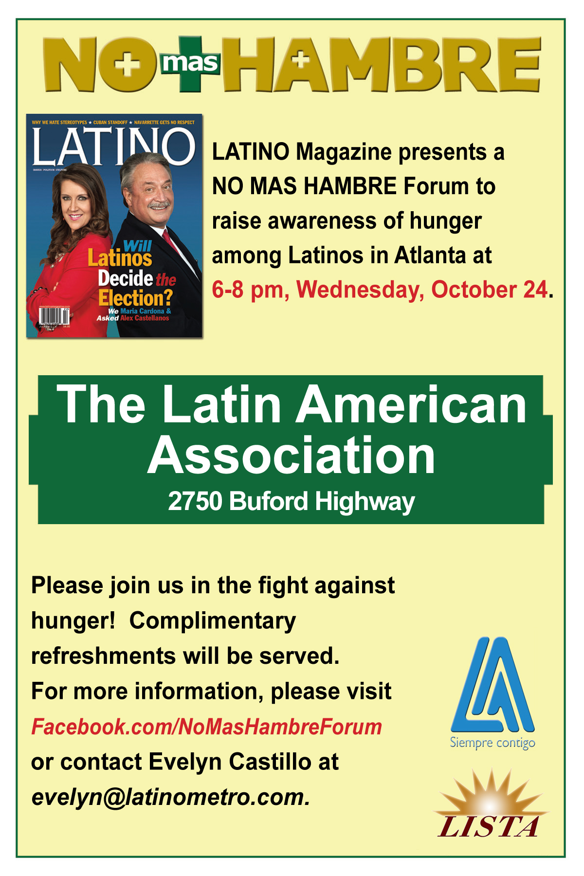 LISTA, Latino Magazine and LAA Unite to Combat Hunger in Georgia.