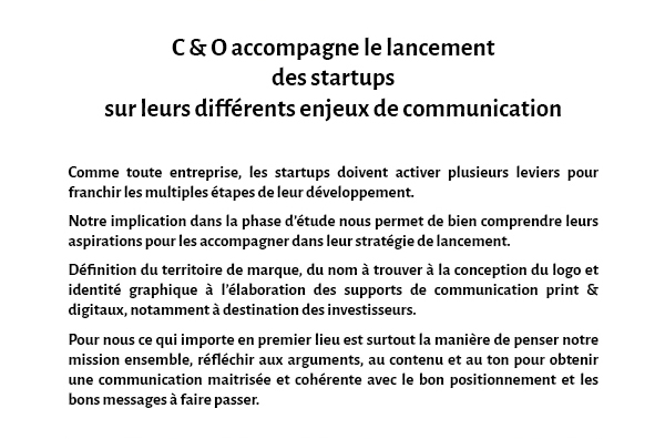 Spéciale communication startup