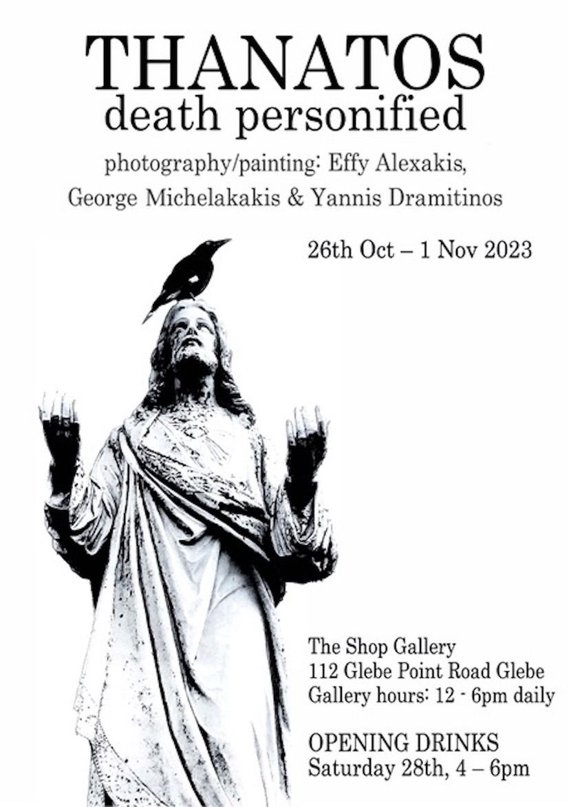 Thanatos group show 26 October-1November 2023, opening 4pm 28 October